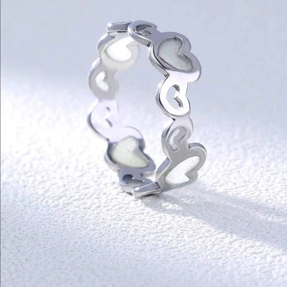 unb | Jewelry | Glow In The Dark Stainless Steel Heart Pattern Ring | Poshmark